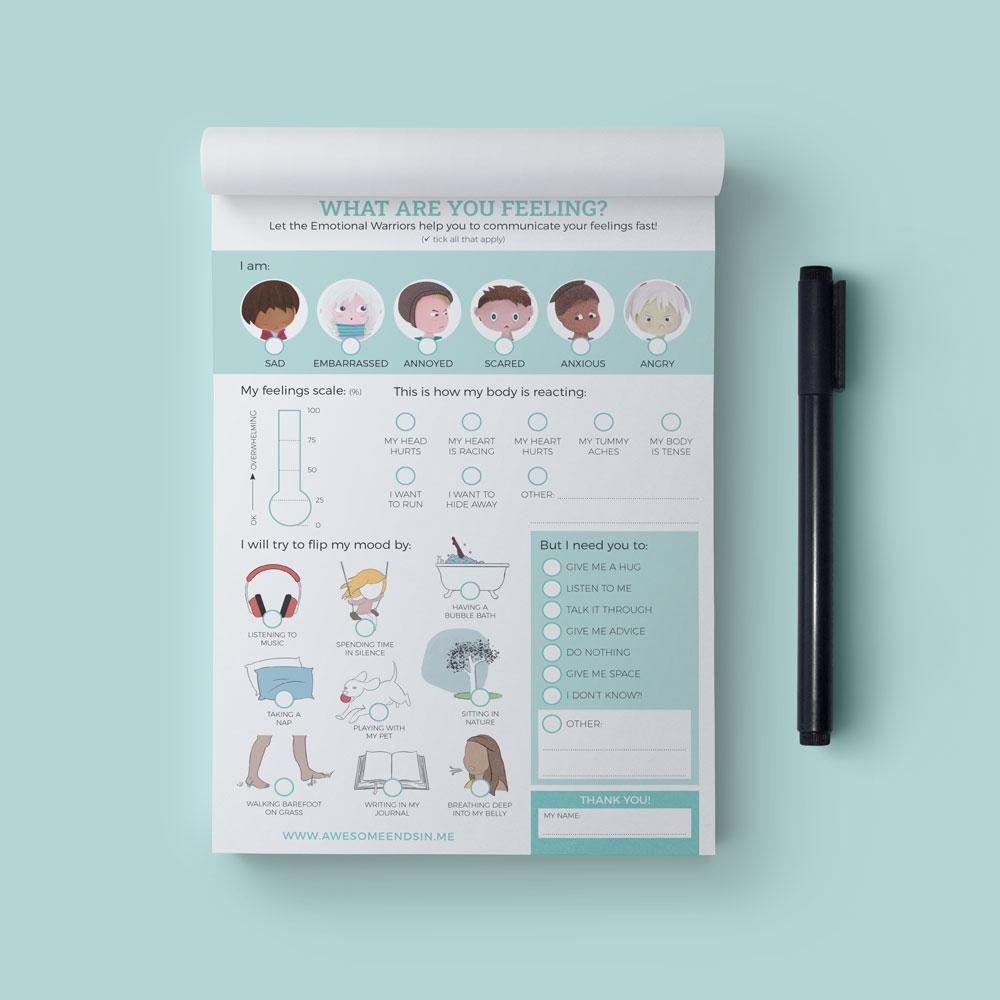 Emotional Warriors Feelings Notepad – our-sensory-life-
